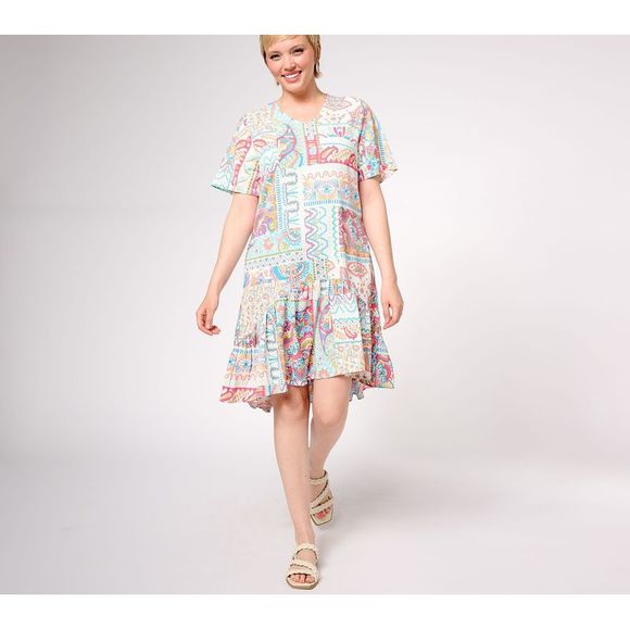 Tolani | Dresses | Tolani Womens Dress Sz M Collection Vneck Printed W ...